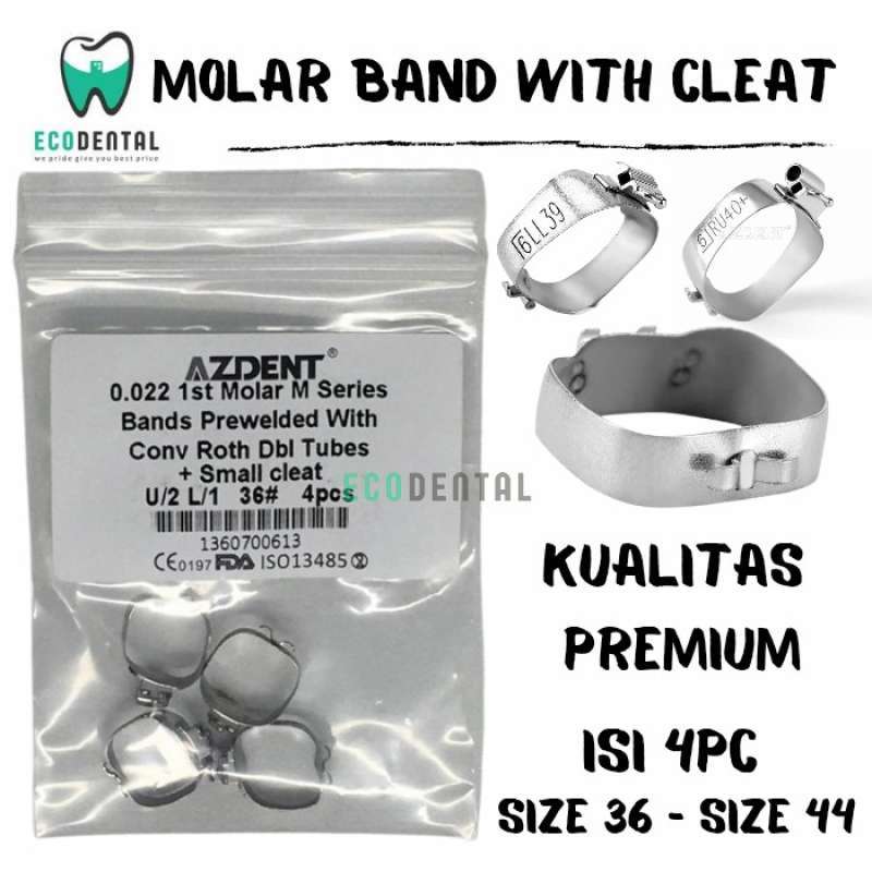 Promo Molar Band With Cleat Double Slot Isi 4pc Buccal Tube Orthodontic Diskon 23% Di Seller ...