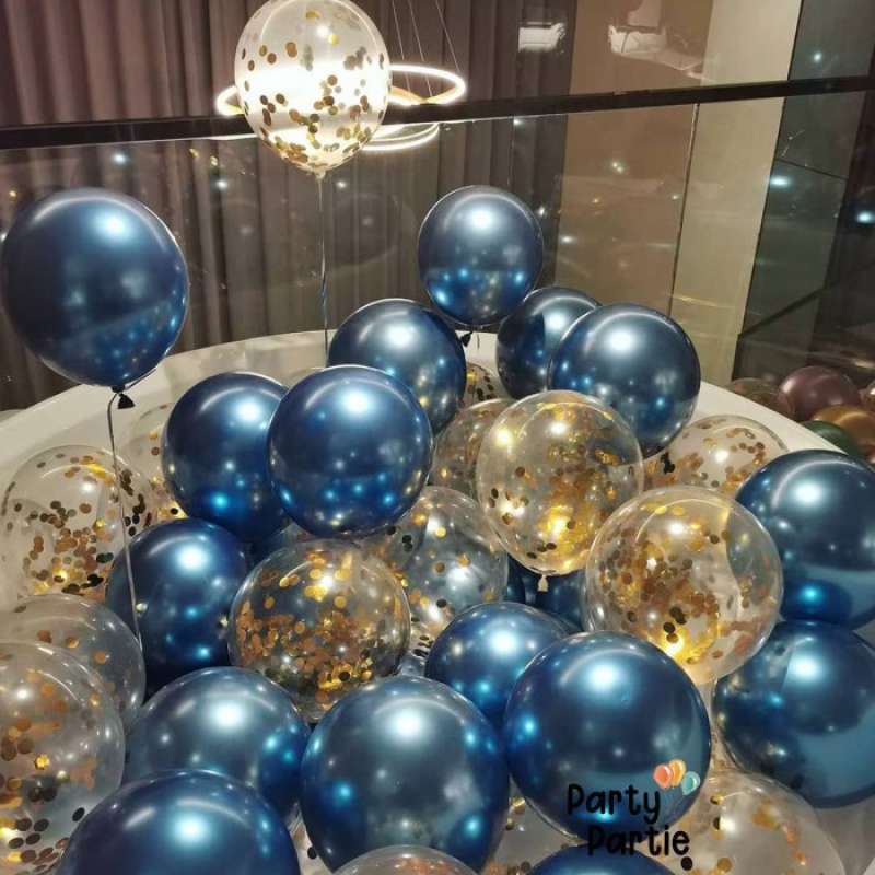 Promo [paket Latex] Balon Latex Konfetti & Fancy Chrome Isi 10pcs ...