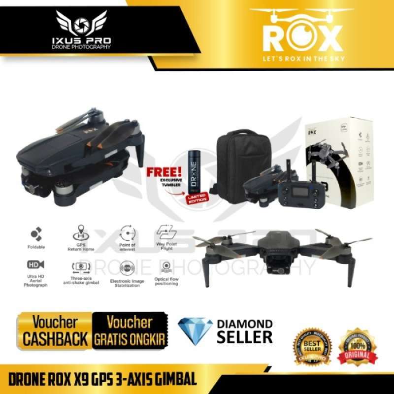 Jual Drone Rox X9 Gps 3-axis Gimbal 3.5km Camera 4k 25 Min Rc ...