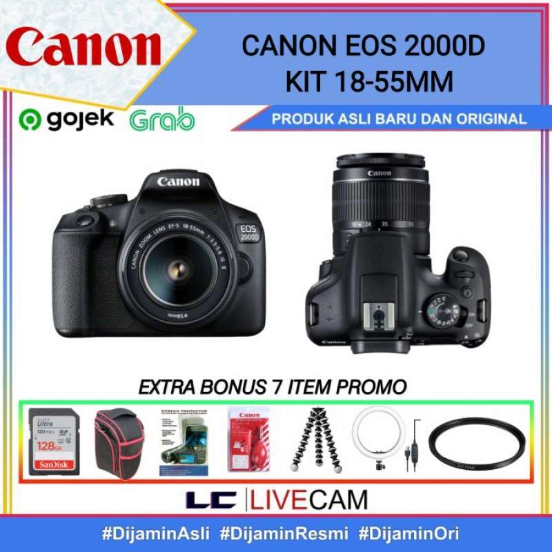 Jual Canon Eos 2000d Kit 18-55mm / Kamera Canon 2000d Kit 18-55mm ...
