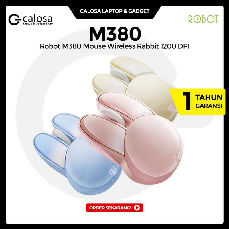 Jual Robot M380 Mouse Wireless Rabbit Silent Click 1200 Dpi Original ...