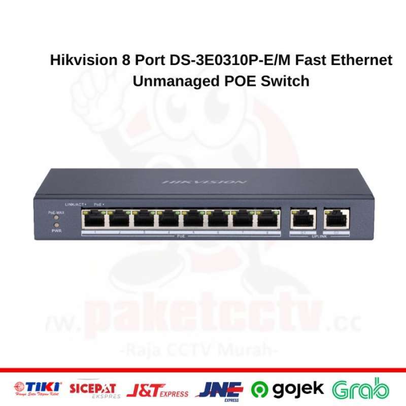 Promo Hikvision 8 Port Ds-3e0310p-e/m Fast Ethernet Unmanaged Poe Switch Diskon 23% Di Seller ...