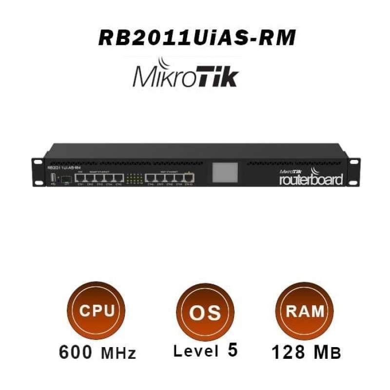 Promo Mikrotik Rb2011uias-rm , Routerboard 5 X 100mbps , 5 Gigabit , 1 ...