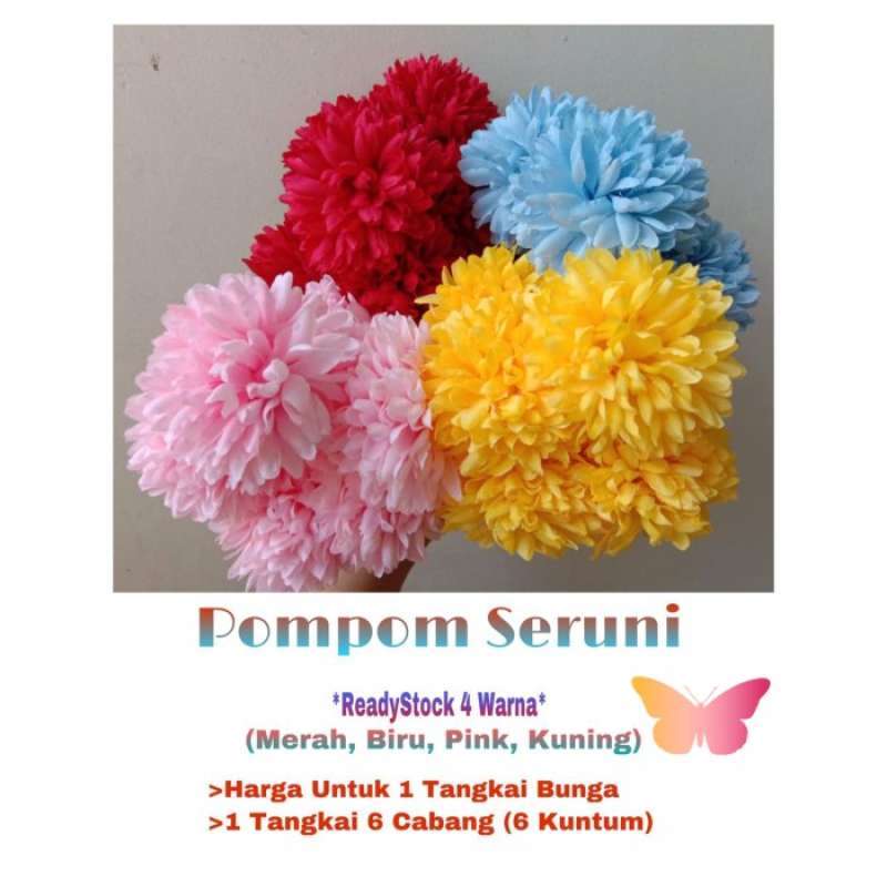 Promo Bunga Artificial Pom Pom Seruni Diskon 23% Di Seller Walima Store ...