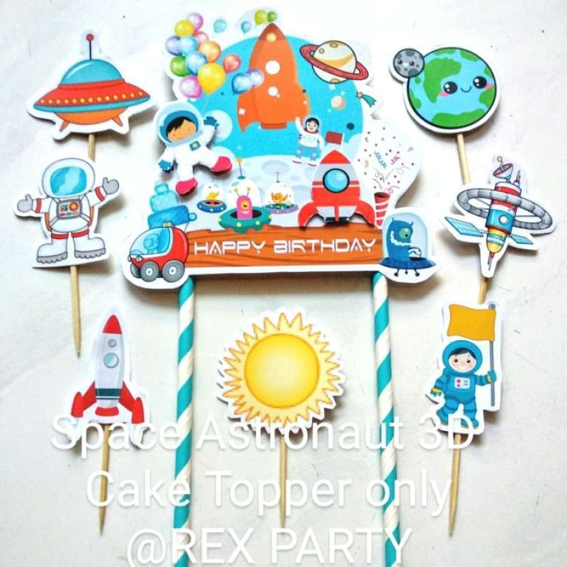 Promo Space Astronaut Cake Topper/ Topper Kue Space Astronot/topper ...
