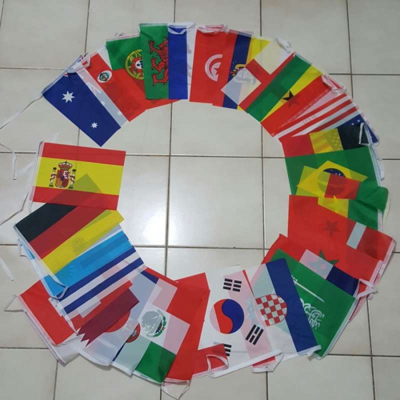 Promo Bendera Renceng Piala Dunia 2022 Isi 32 Bendera Diskon 23% Di ...