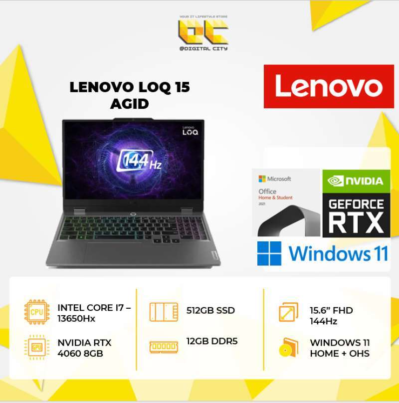 Jual Lenovo Loq 15 I7 13650hx Rtx4060 8gb/ 12gb 512gb W11+ohs 15.6fhd ...