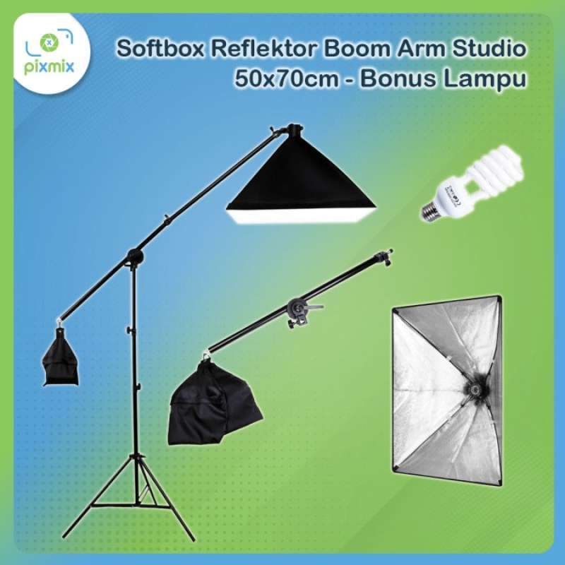 Jual Softbox Reflektor Boom Arm Studio 50x70cm Bonus Lampu Di Seller ...