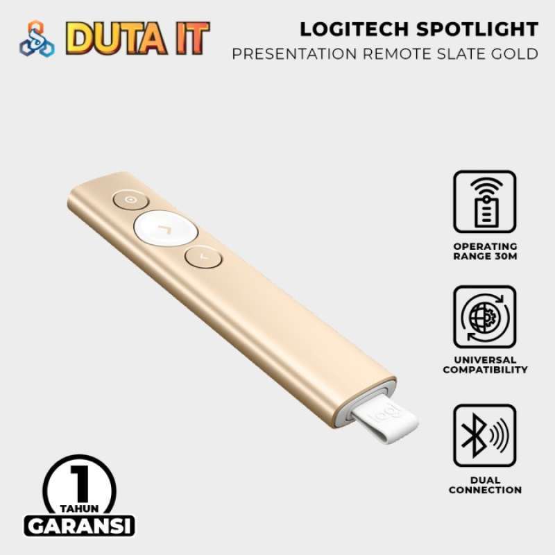 Promo 100% Produk Ori Logitech Spotlight Presentation Remote Slate Gold Diskon 23% Di Seller ...