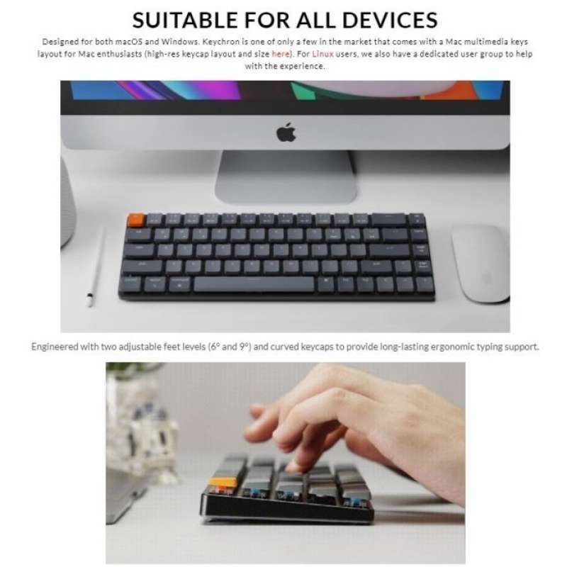 Promo 100% Produk Ori Keychron K7 Hot-swappable Rgb Backlight Optical ...