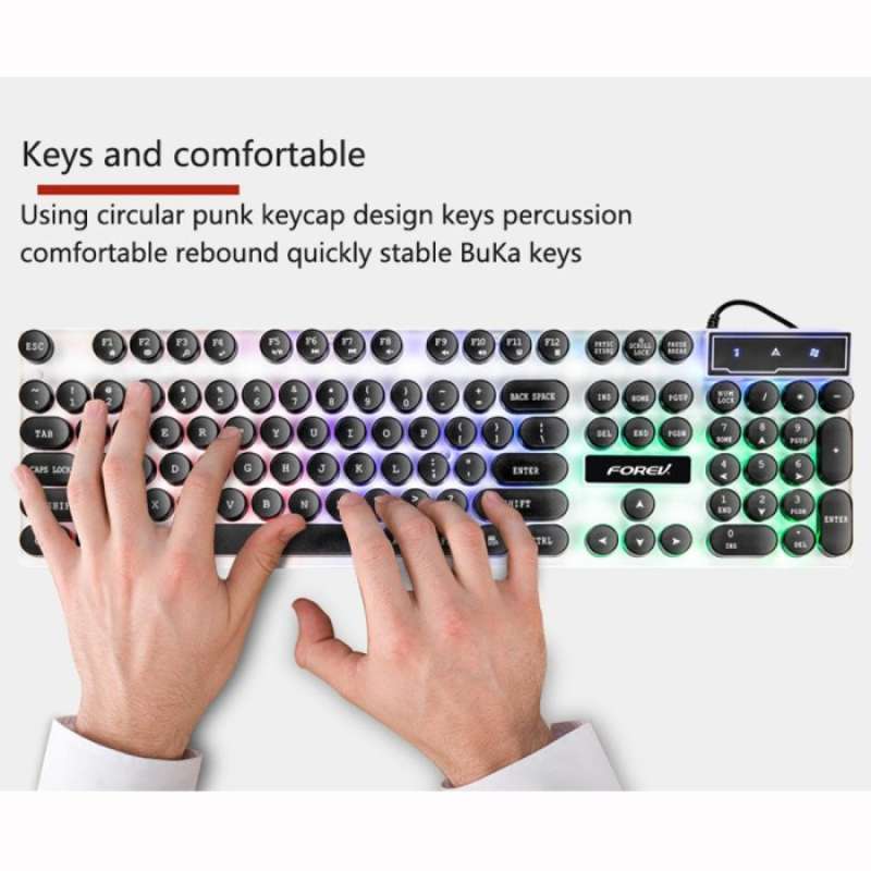 Promo 100% Produk Ori Gaming Keyboard Led Rgb Arabic Letter With Mouse ...