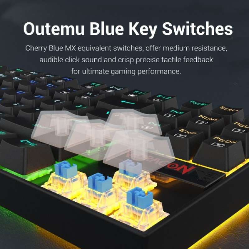 Promo 100% Produk Ori Redragon Keyboard Gaming Mechanical Tkl Rgb ...