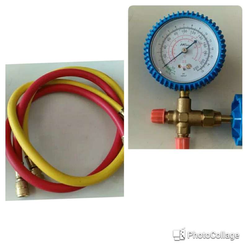 Promo Paket Single Manifold + 2 Selang,untuk Pengisian Freon R22,r410 ...