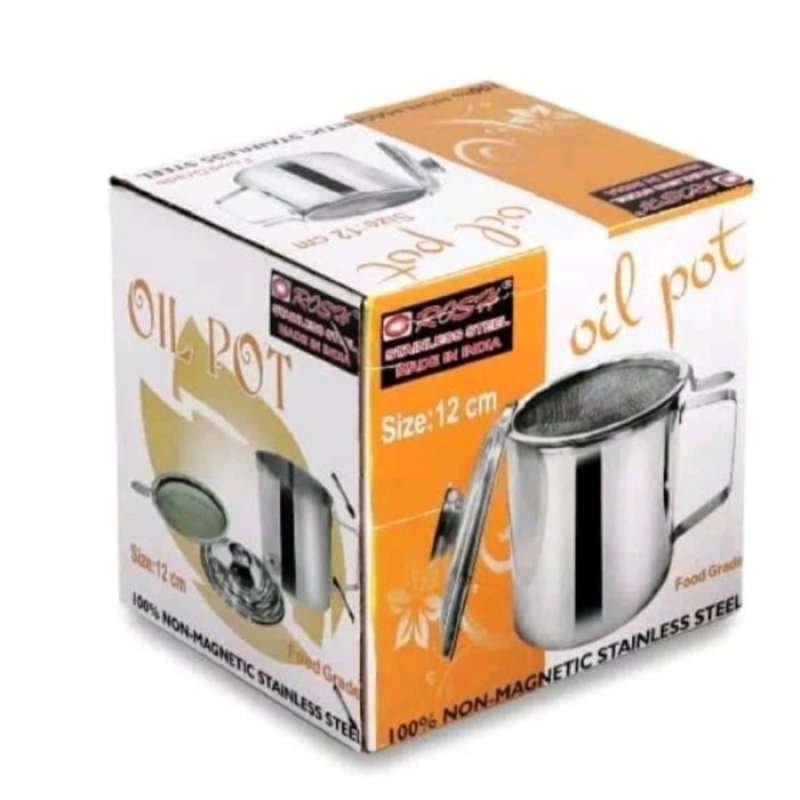 Jual Oil Pot 1 Liter Stainless Steel-tempat Minyak Jelantah-saringan ...