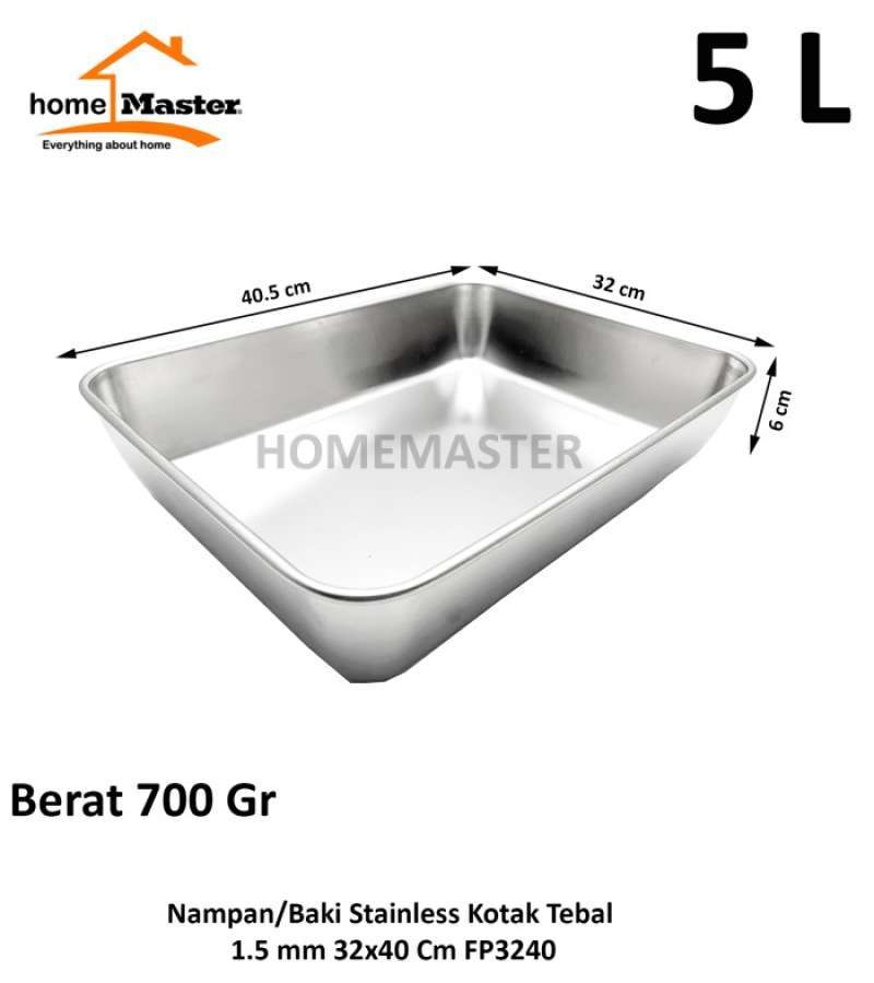 Jual Homemaster Nampan/baki Stainless Kotak Tebal 1.5 Mm 32x40 Cm ...