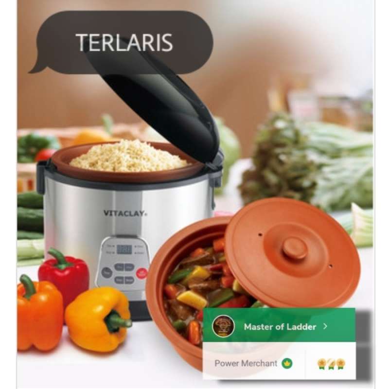 Jual Vitaclay Rice Cooker & Slow Cooker/alat Masak Lambat 4 Ltr Di ...