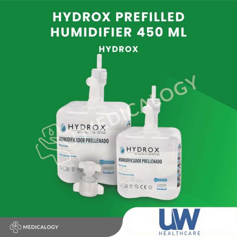 Jual Hydrox Prefilled Humidifier Air Oksigen Concentrator Steril 450ml ...