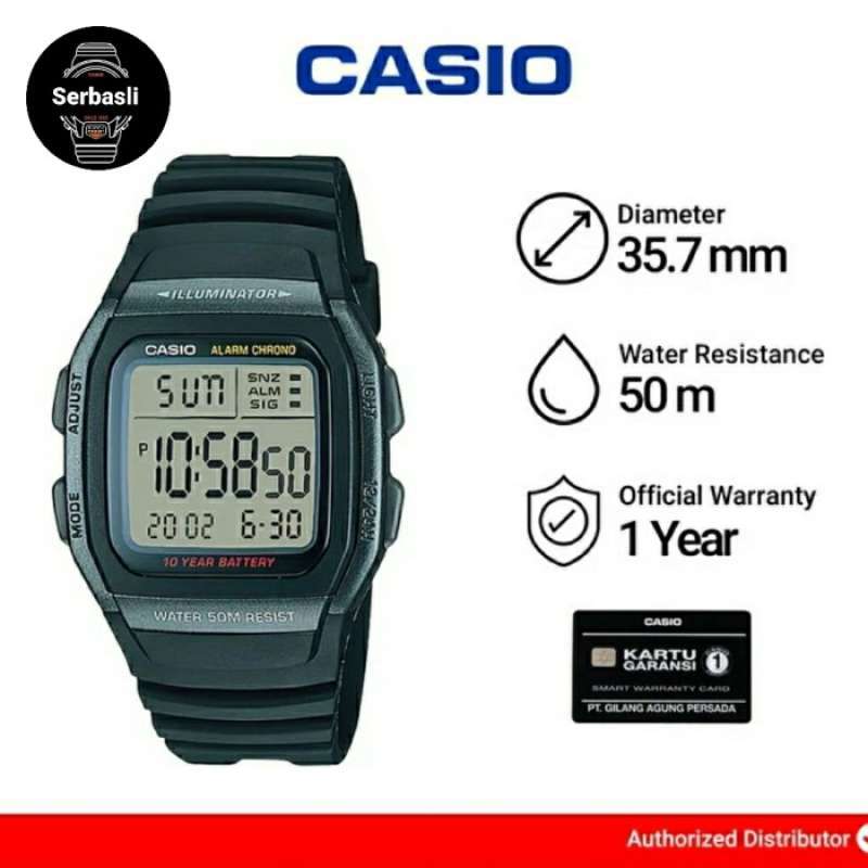 Jual Jam Casio Digital W96h / W-96h-1b Original Bergaransi Di Seller ...