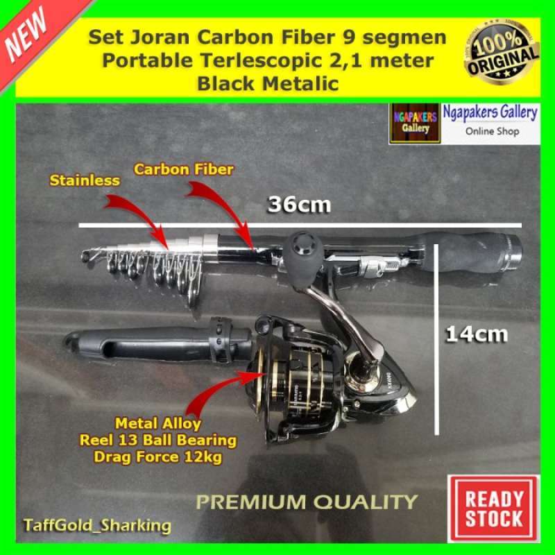 Jual Set Joran Carbon Fiber Pro Portable Telescopic Premium Hitam ...
