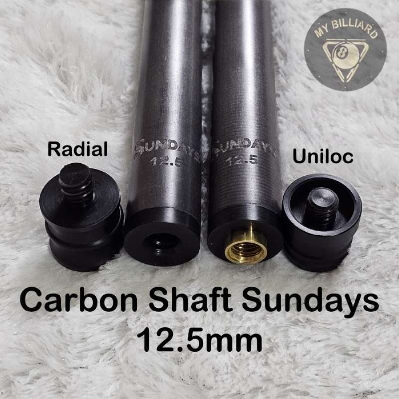 Jual Carbon Shaft Sundays 12.5mm Uniloc Radial Stick Billiard Stik ...