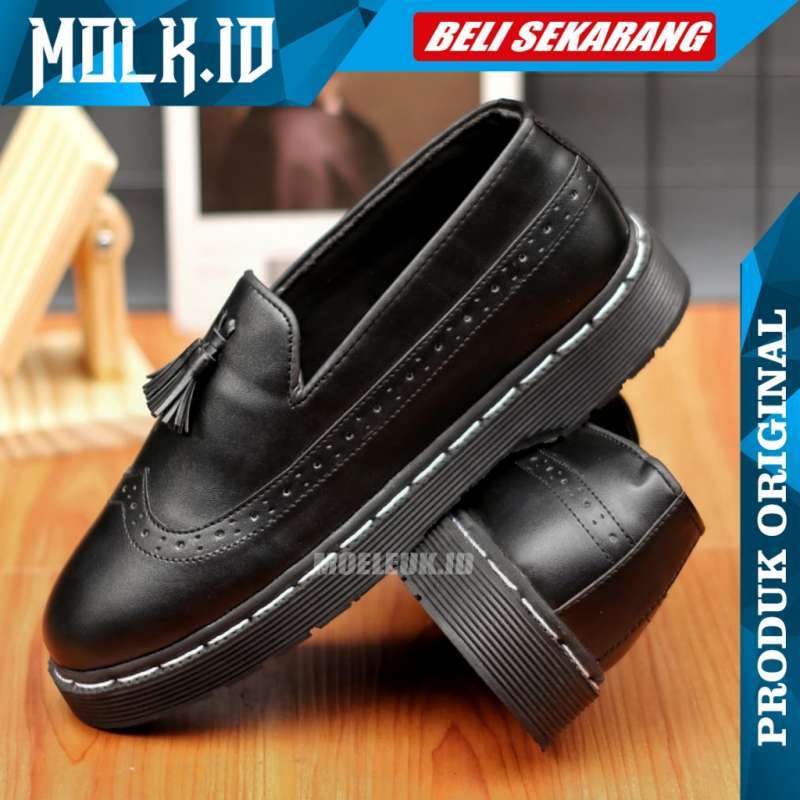 Promo Wolf Grace Sepatu Docmart Pria Loafers Hitam Formal Kerja Kuliah ...