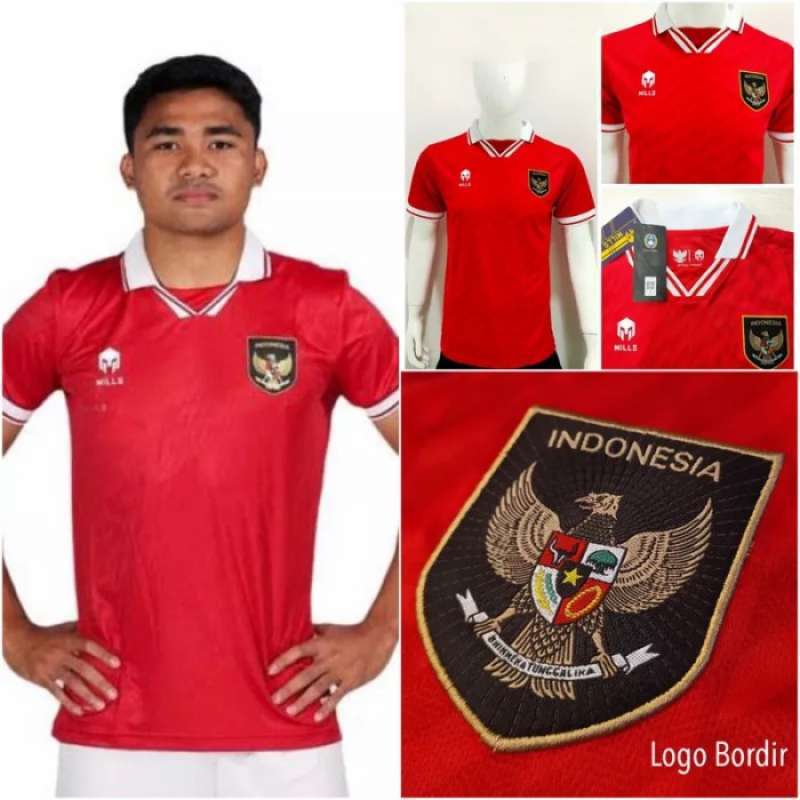 Jual Kaos Jersey Pria Sepak Bola Krah Timnas Indonesia Home Logo Bordir ...