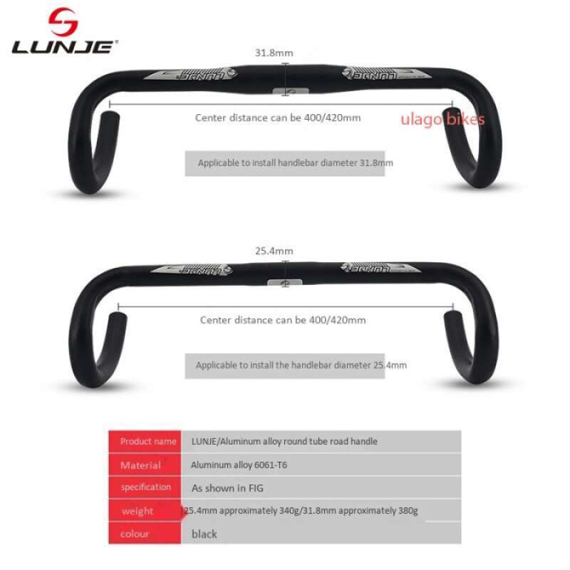 Jual Dropbar Lunje Os 31.8 Std 25.4 X 420 Handlebar Wake Zoom Platinum ...