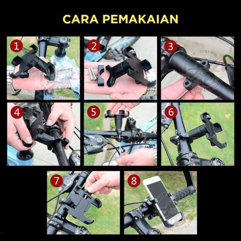 Jual Holder Hp Motor Besi Stang Full Alumunium Dudukan Penahan Hape Sandara - Silver Di Seller ...