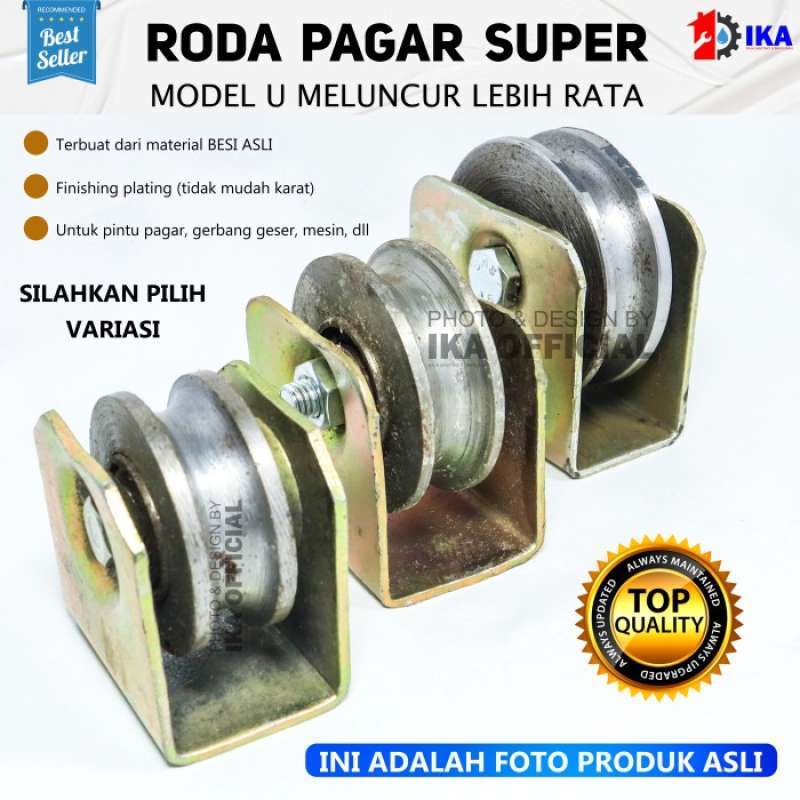 Promo Roda Pagar Roda Bubut Besi Super As Ukuran - Rell Siku + Bulat ...