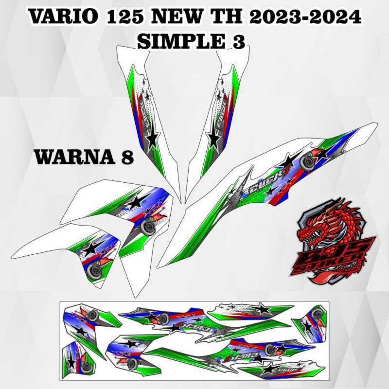Promo Stiker Striping Vario 125 New 2023-2024 Simple 3- Stiker Decal ...