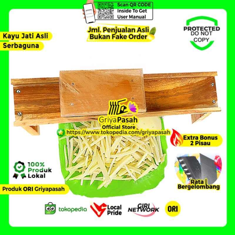 Jual Pengiris Kentang Stick Manual Dari Kayu Jati - Ukuran 4 Mm Di ...