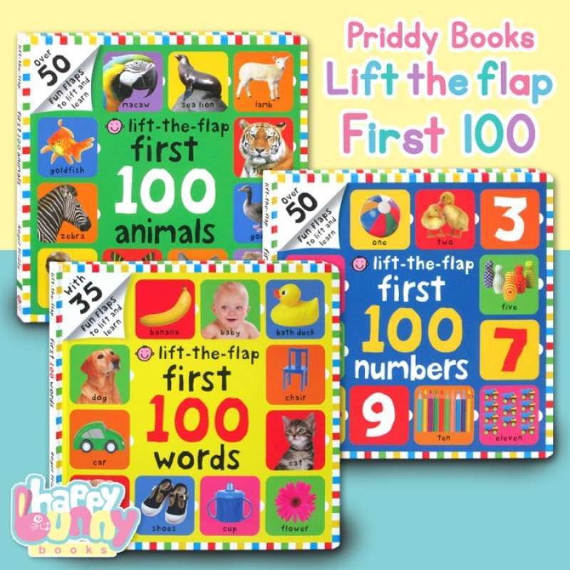 Promo Lift-the-flap First 100 Words / Numbers / Animals Board Book ...