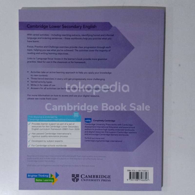 Promo Cambridge Lower Secondary English Workbook 8 With Digital Access (1 Ye Diskon 23% Di ...