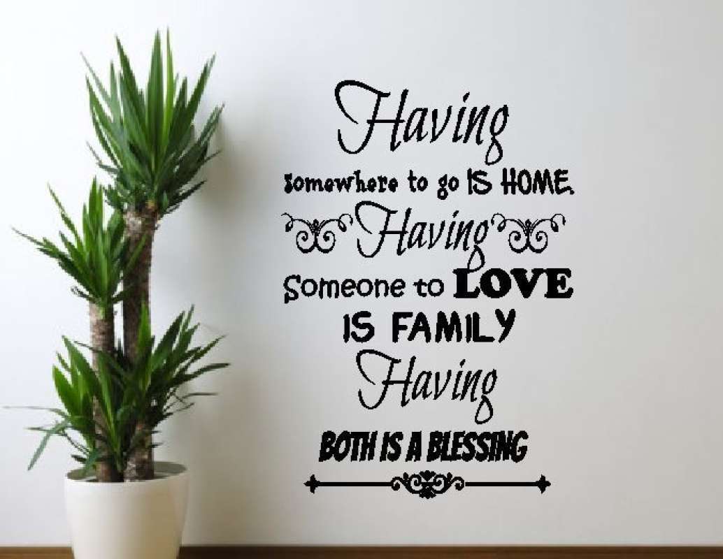 Promo Wall Sticker Quotes Having Home Family Stiker Dekorasi Dinding ...