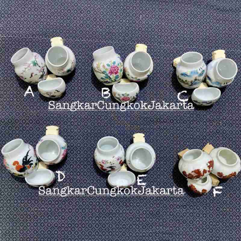 Jual Cepuk Keramik Sangkar Burung Besar Murai Hwamei Anis Set 3pcs - F ...