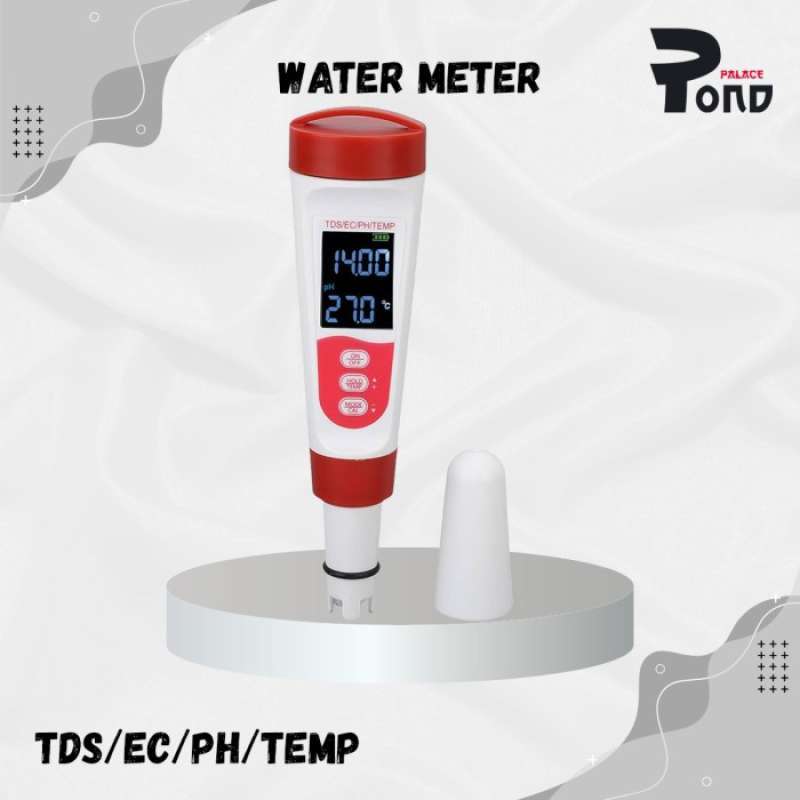 Jual Water Meter Tester Air Kolam Ikan Koi Alat Ukur 4in1 Tds Ec Ph ...