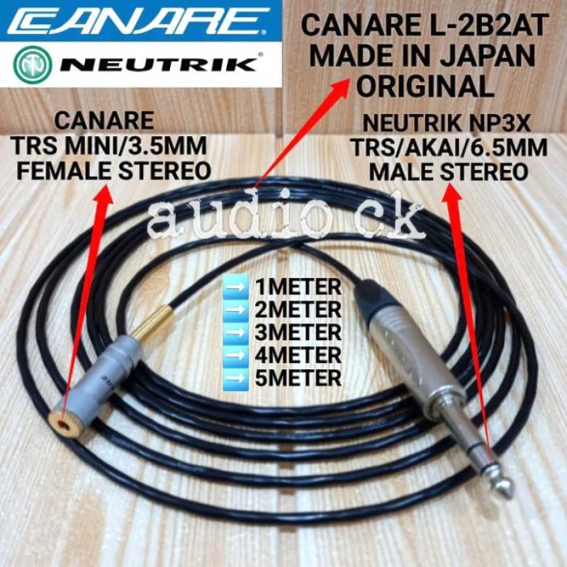 Promo Canare Kecil Original Jack Neutrik Trs Male To Trs Mini Female 1m-5m Diskon 23% Di Seller ...