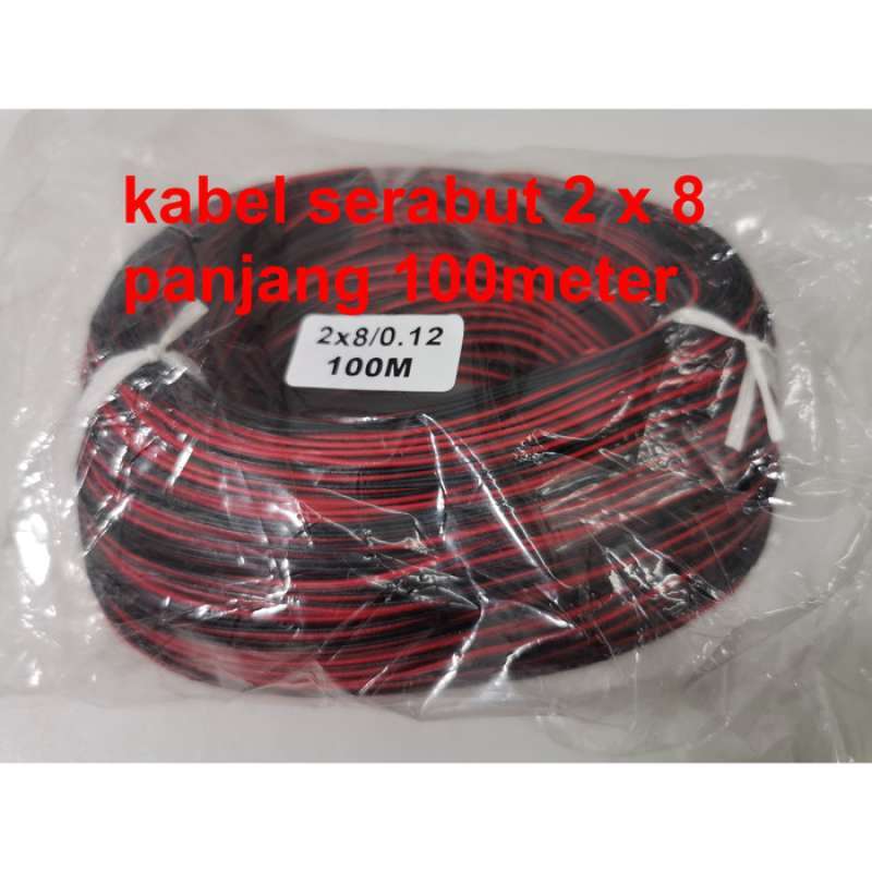 Promo Kabel Listrik Serabut 2x8 / 0.12 Panjang 100meter Diskon 23% Di ...