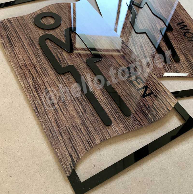 Promo Sign Acrylic Toilet Modern Unik Restroom Signage Office Terbaik ...