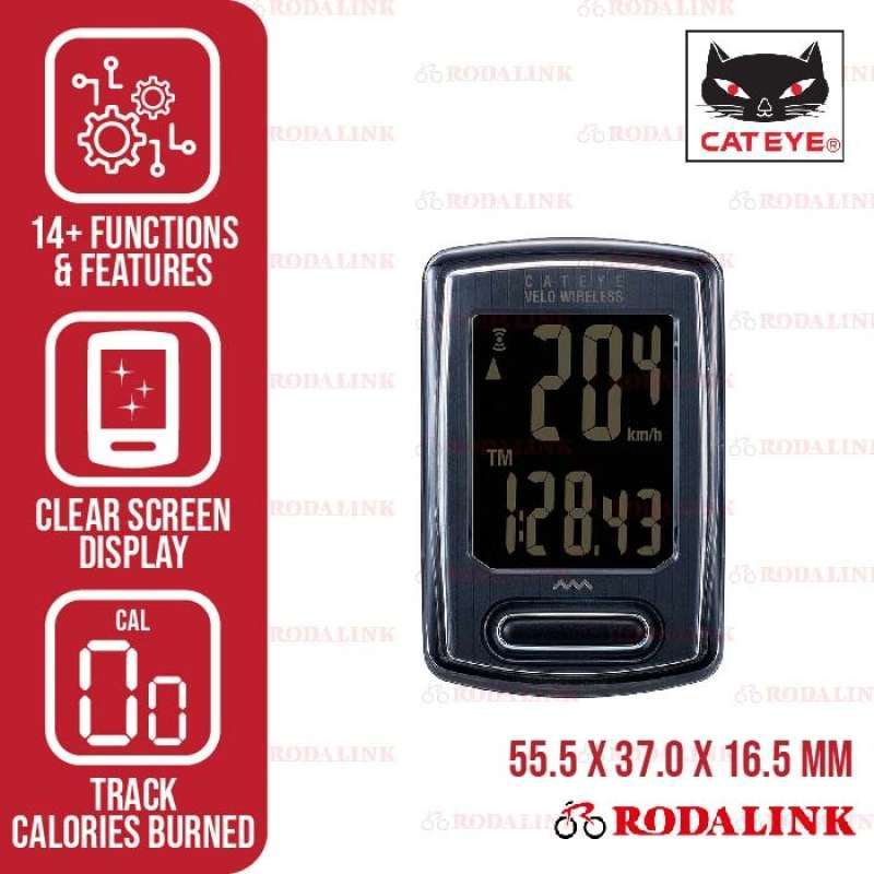 Jual Cat Eye Bike Komputer Sepeda Velo Wireless Stealth Cc-vt230w Cyclo ...