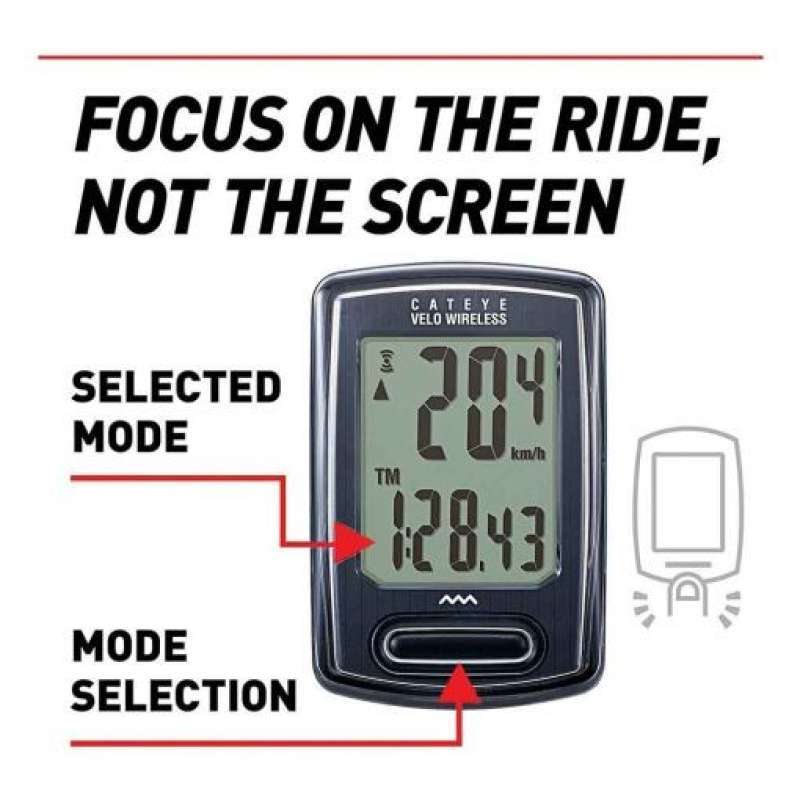 Jual Cat Eye Bike Komputer Sepeda Velo Wireless Stealth Cc-vt230w Cyclo ...