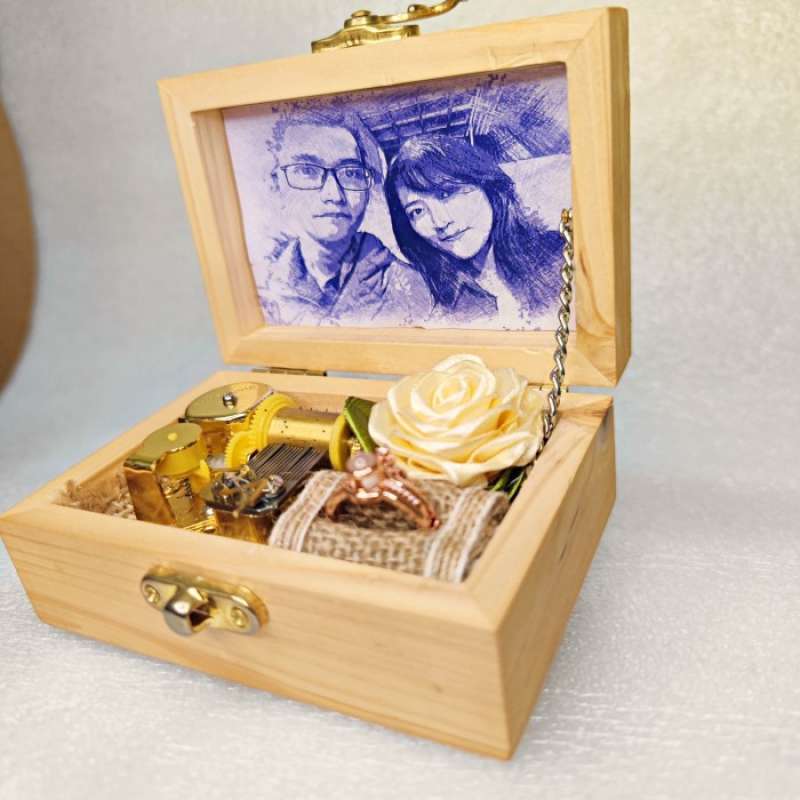 Jual Music Box / Kotak Musik Kayu & Acriliyc Otomatis Bisa Custom Foto ...