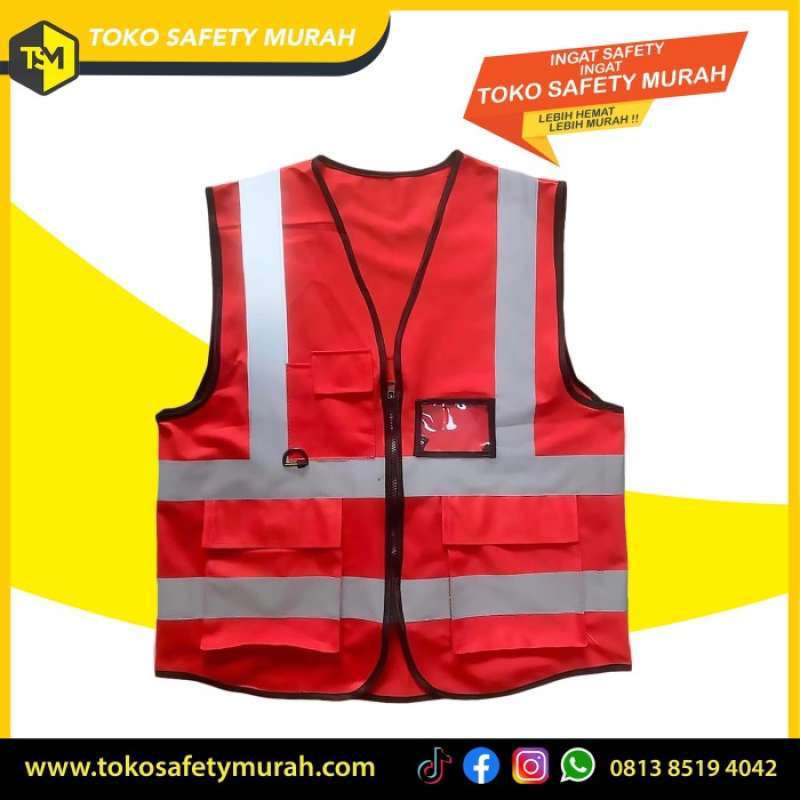 Jual Rompi Lapangan Safety Vest K3 Hse Ada Kantong Resleting Scotlight ...