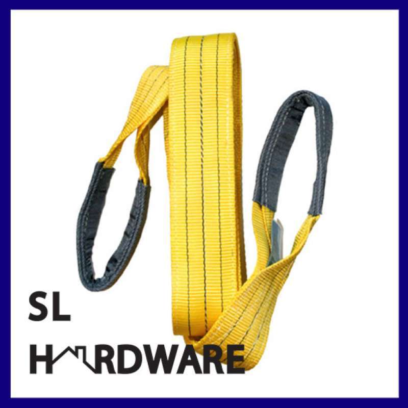 Jual Webbing Sling Double Ply Webbing Sling 3 Ton All Size Safety 6:1 ...
