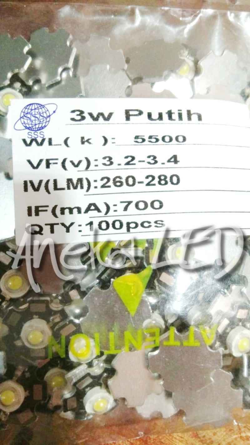 Jual High Power Led Hpl 3w 3 Watt Dengan Pendingin Per 100pcs - Biru Di Seller Aghanim ...