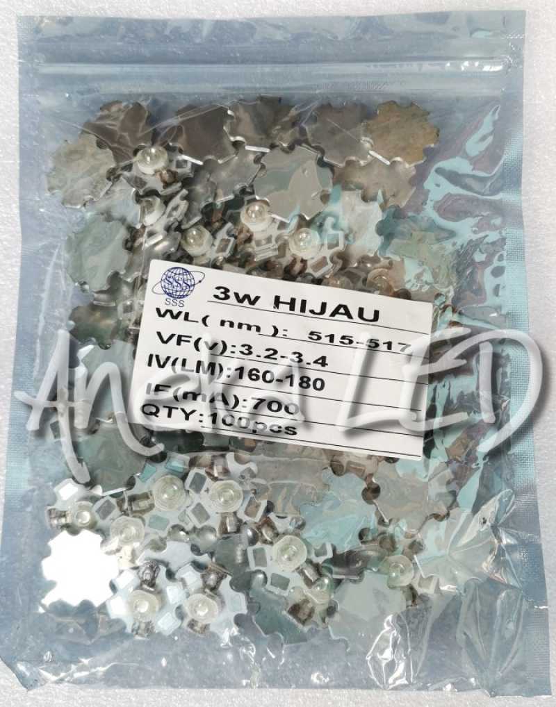 Jual High Power Led Hpl 3w 3 Watt Dengan Pendingin Per 100pcs - Biru Di ...