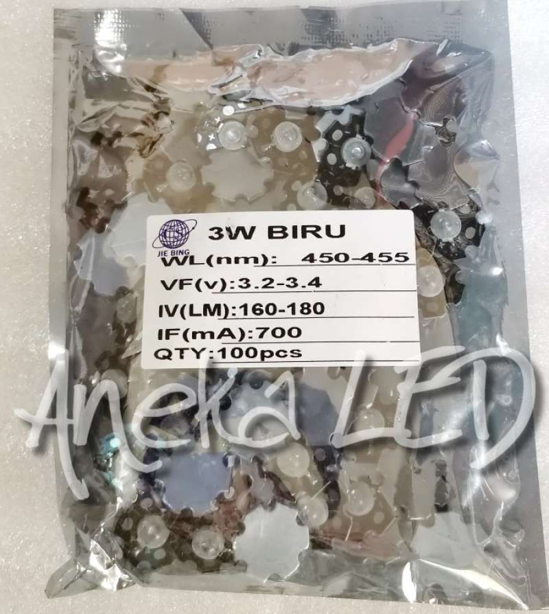 Jual High Power Led Hpl 3w 3 Watt Dengan Pendingin Per 100pcs - Biru Di ...