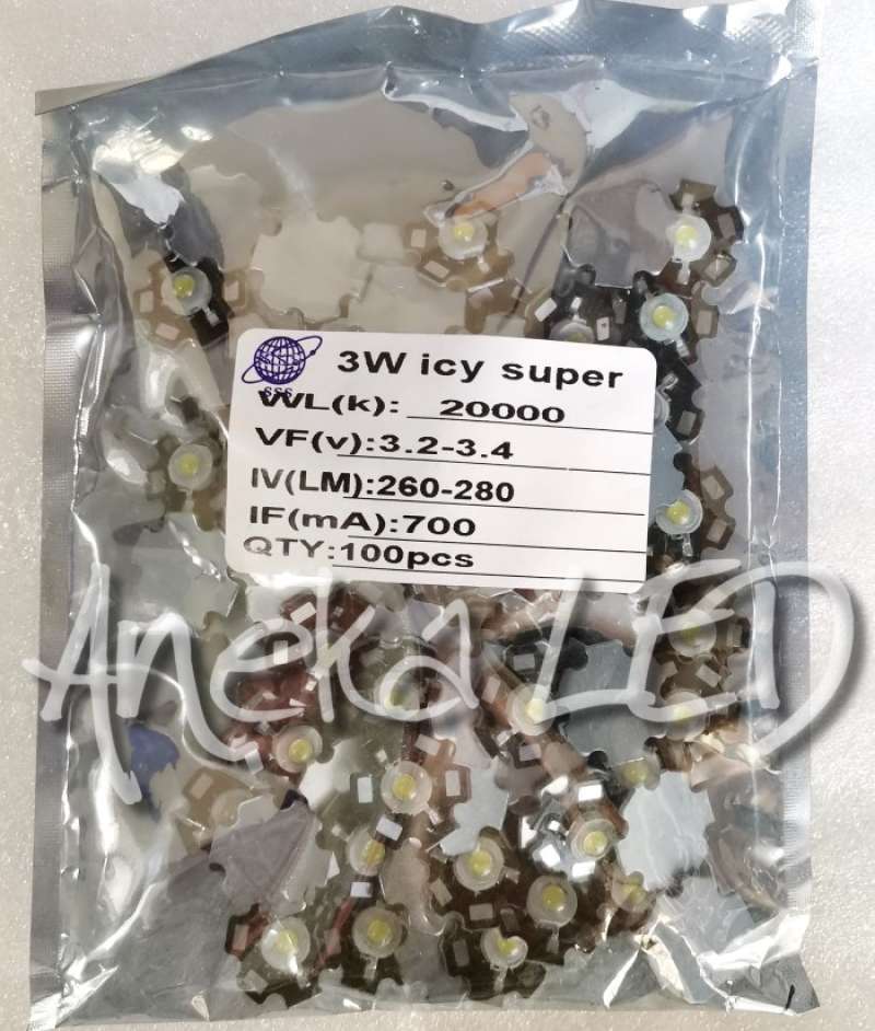 Jual High Power Led Hpl 3w 3 Watt Dengan Pendingin Per 100pcs - Biru Di ...