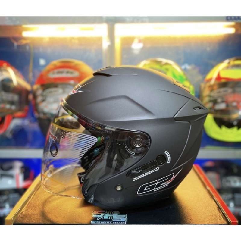 Jual Helm G2 Optimax Solid/polos Double Visor - Xl Greydop+spoiler Di ...