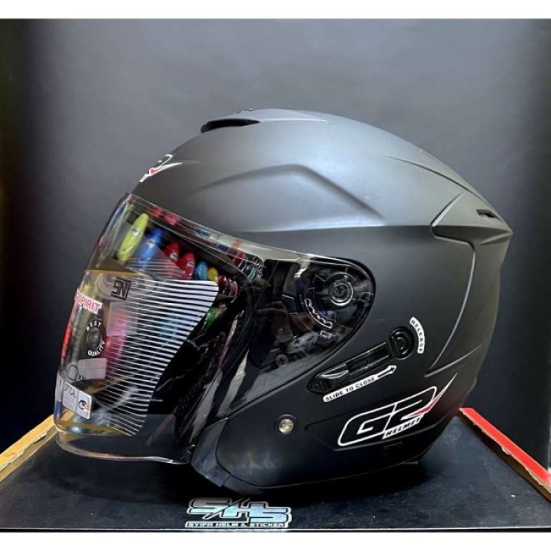 Jual Helm G2 Optimax Solid/polos Double Visor - Xl Greydop+spoiler Di ...